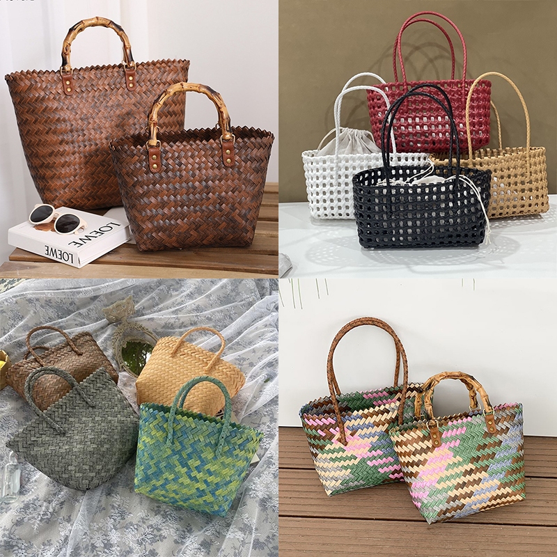 CHRISTMAS GIFT Anyaman Tote Bag Hand Craft Mengkuang Bag Bakul Anyaman ...