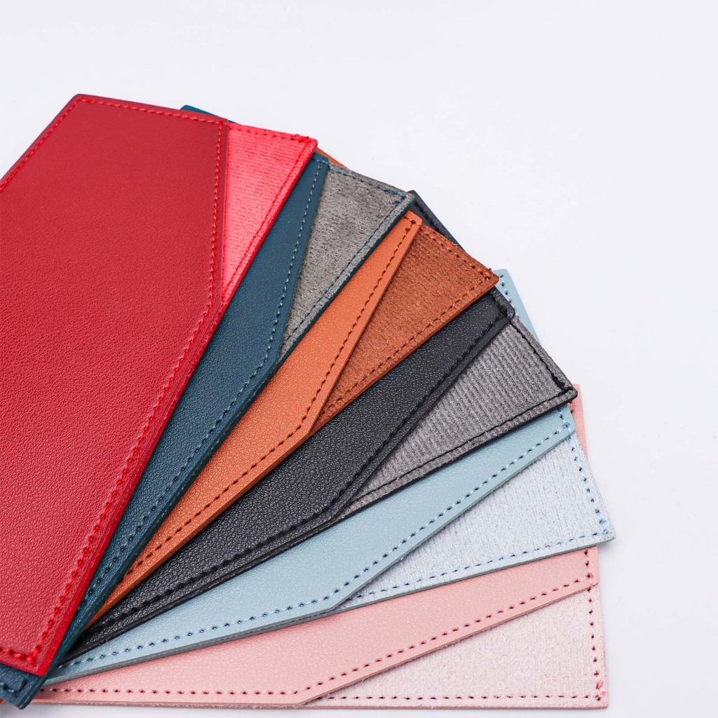 PU Leather Cash Envelope Wallet Notched Zippless Money Envelopes with ...