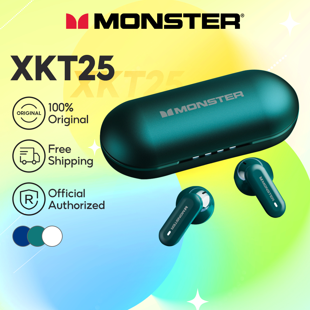 Monster XKT25 Wireless Bluetooth 5.4 Earbuds Low Latency Large Capacity ...