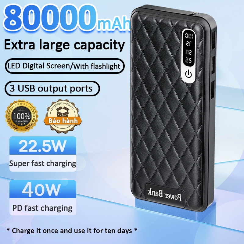 40w powerbank 80000mAh Quick Charge 3 USB ports Powerbank type C ...
