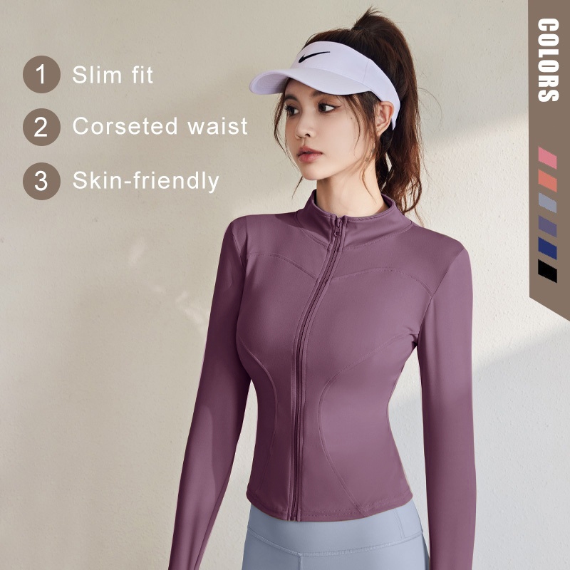 Yoga TOP Yoga Jacket Sports Jacket for Women Gym Workout Clothes Zipper ...