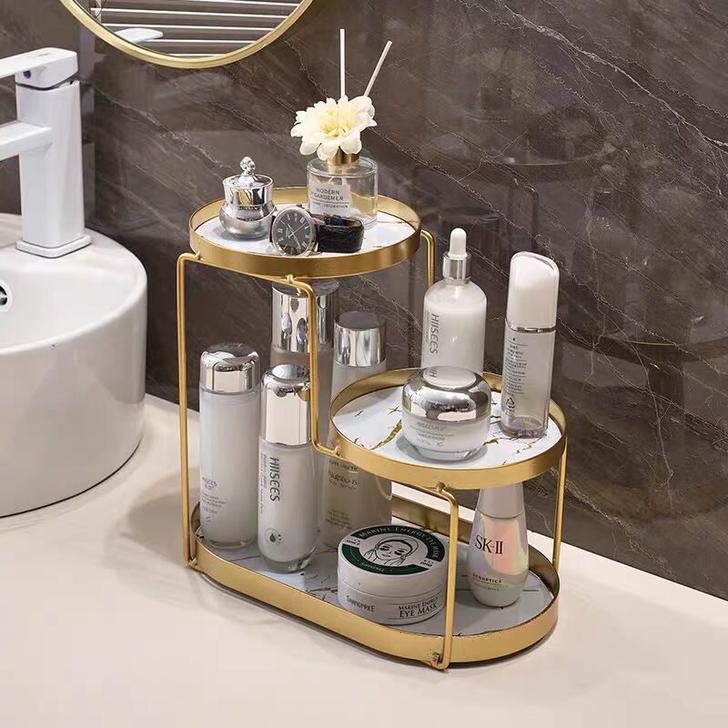 Multifunction Bathroom Cosmetic Tray Vanity Organizer 3-Tier Shelf ...