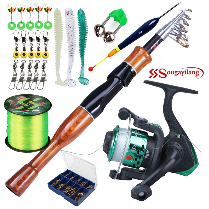 Sougayilang Fishing Set With 1.6 M 8 Sections Fishing Rod Portable And ...