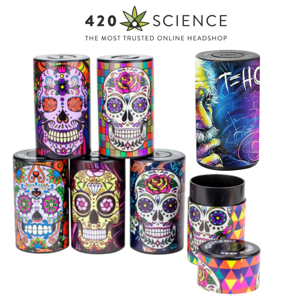 165ML Einstein Random Pattern Airtight Herb Storage Container Stash ...