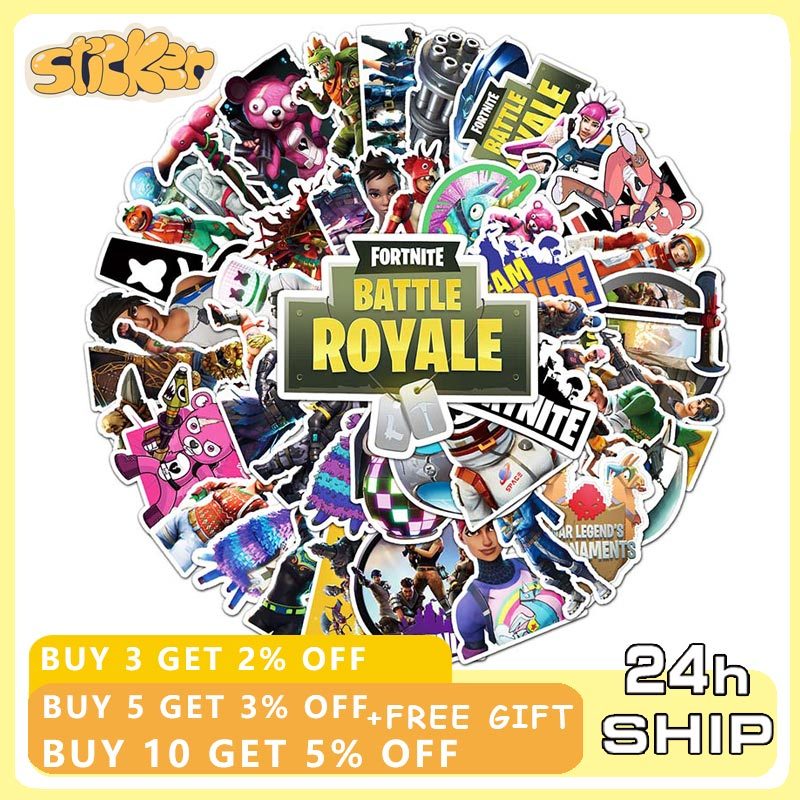 50pcs Fortnite Game Sticker Graffiti DIY Waterproof Skateboard Luggage ...