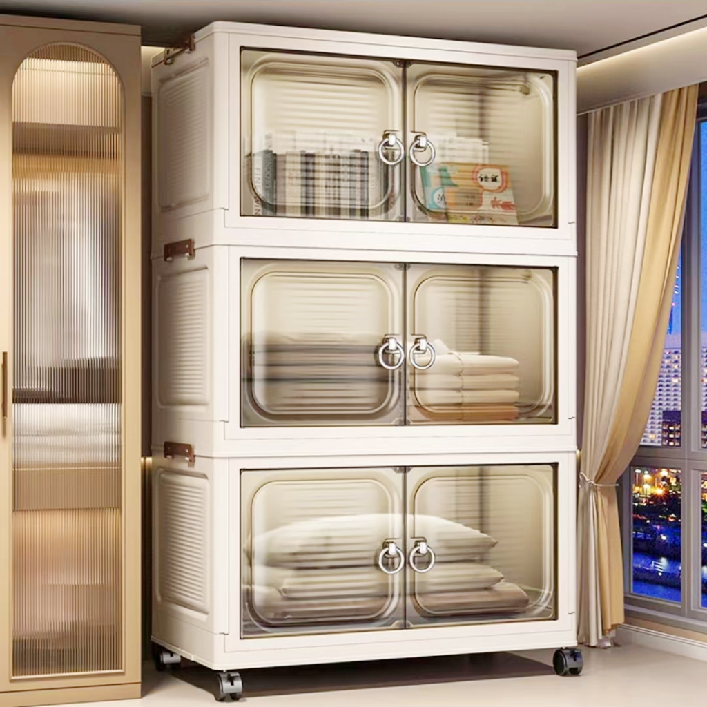 L65cm (1-6 Layers) Foldable Multipurpose Stackable Storage Cabinet 2 ...