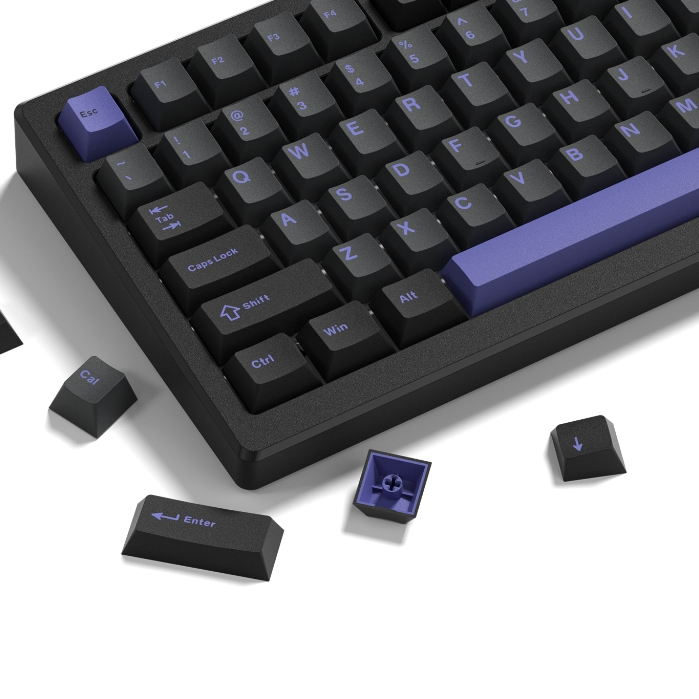 WOMIER Dark Purple Double Shot Keycaps 130 Keys Custom PBT Key Caps ...