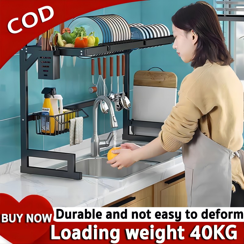Stainless Steel Dish Rack Sink Dish Drainer Rack | Shopee Malaysia