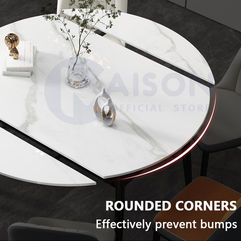 KK Extendable Folding Round HDB Sintered Stone Dining Set Foldable ...