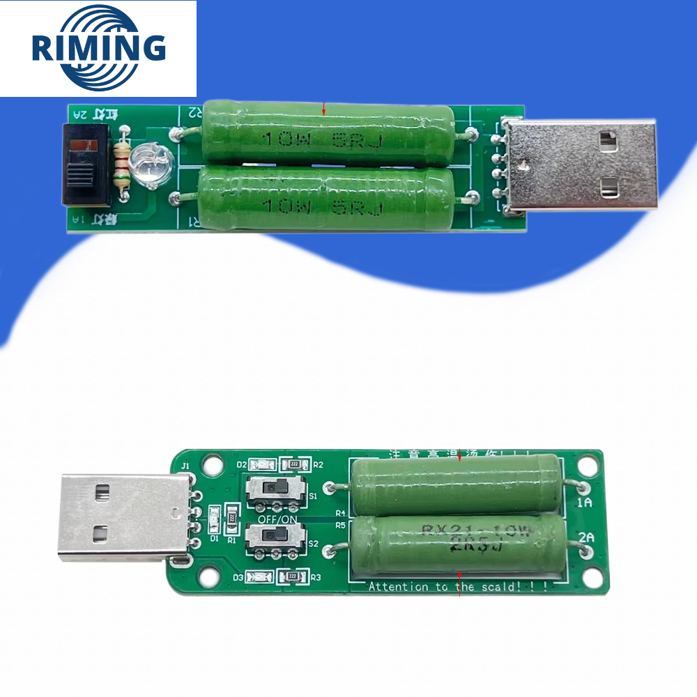 USB Resistor DC electronic load 2 switch adjustable current 5V 1A/2A/3A ...