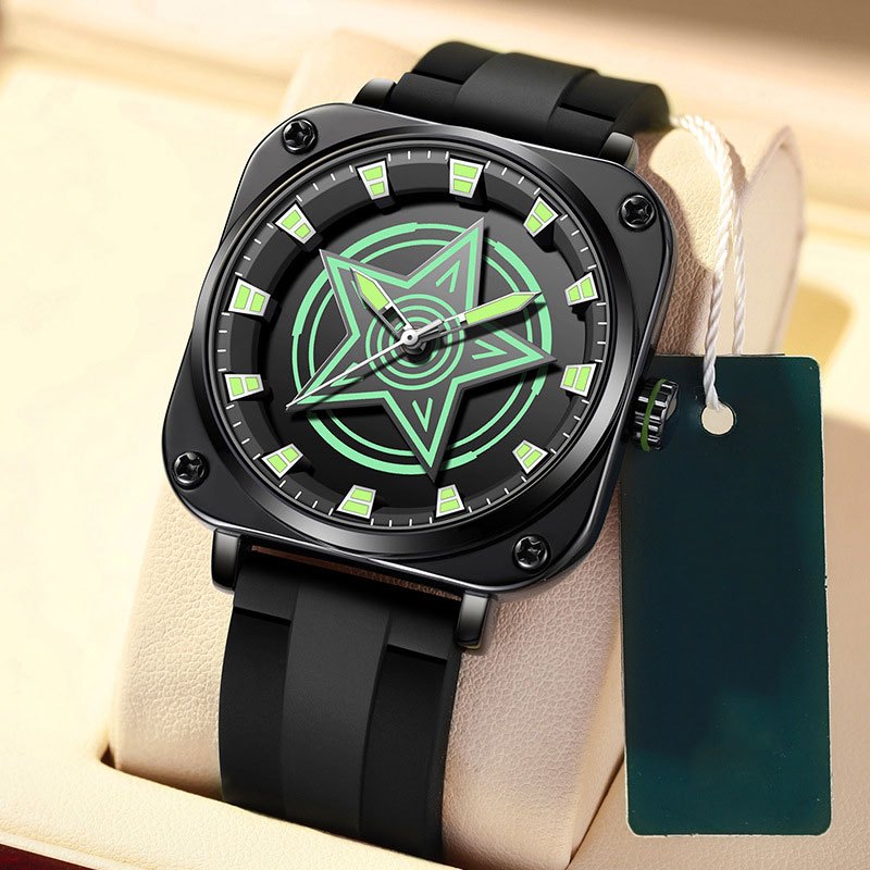 Night Glow Rotating Five Pointed Star Dial Starry Sky Watch for Men ...