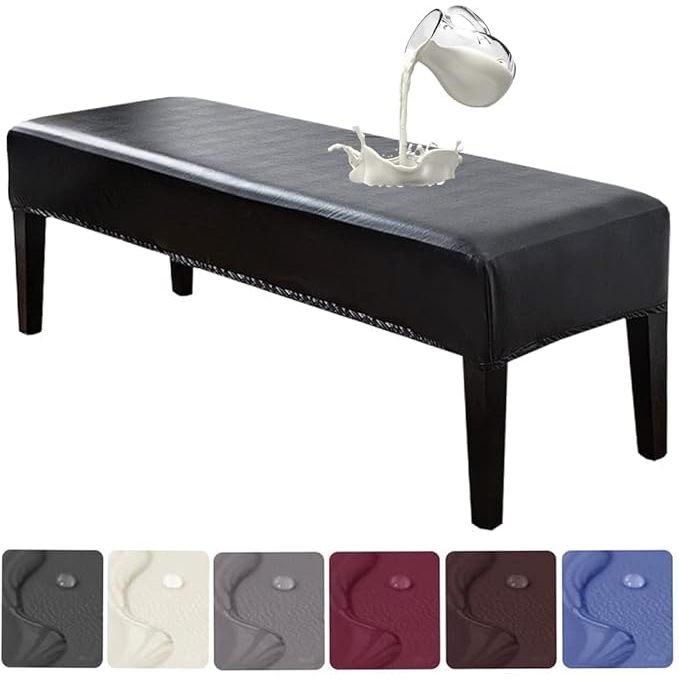 Waterproof PU Bench Covers for Dining Room Stretch Washable Bench Seat ...