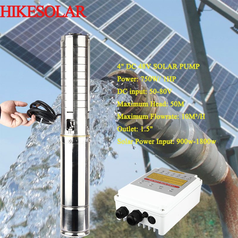 HIKESOLAR 4 inch SS304 impeller 48V power 750 watts 1HP solar powered ...