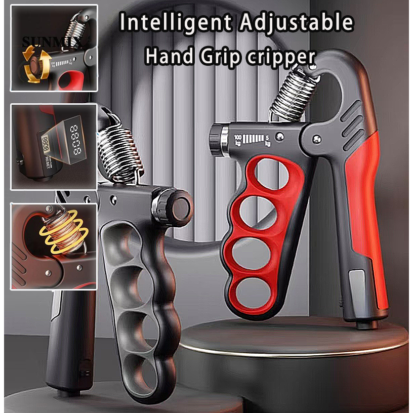 5kg-60kg Adjustable Resistance Hand Grip Counter Fitness Enhancement ...