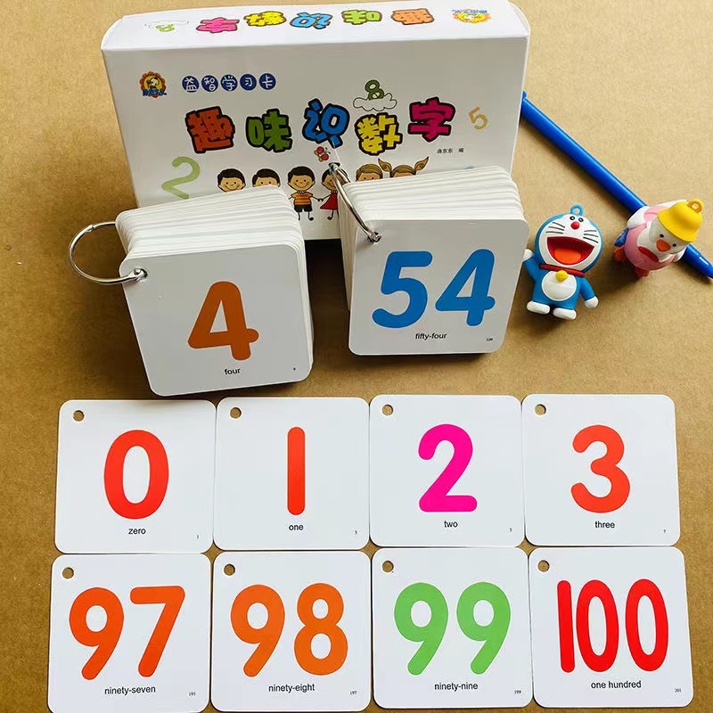 Baby Learning Number Cards 1-100 Maths Counting Flash Card Kids Early ...
