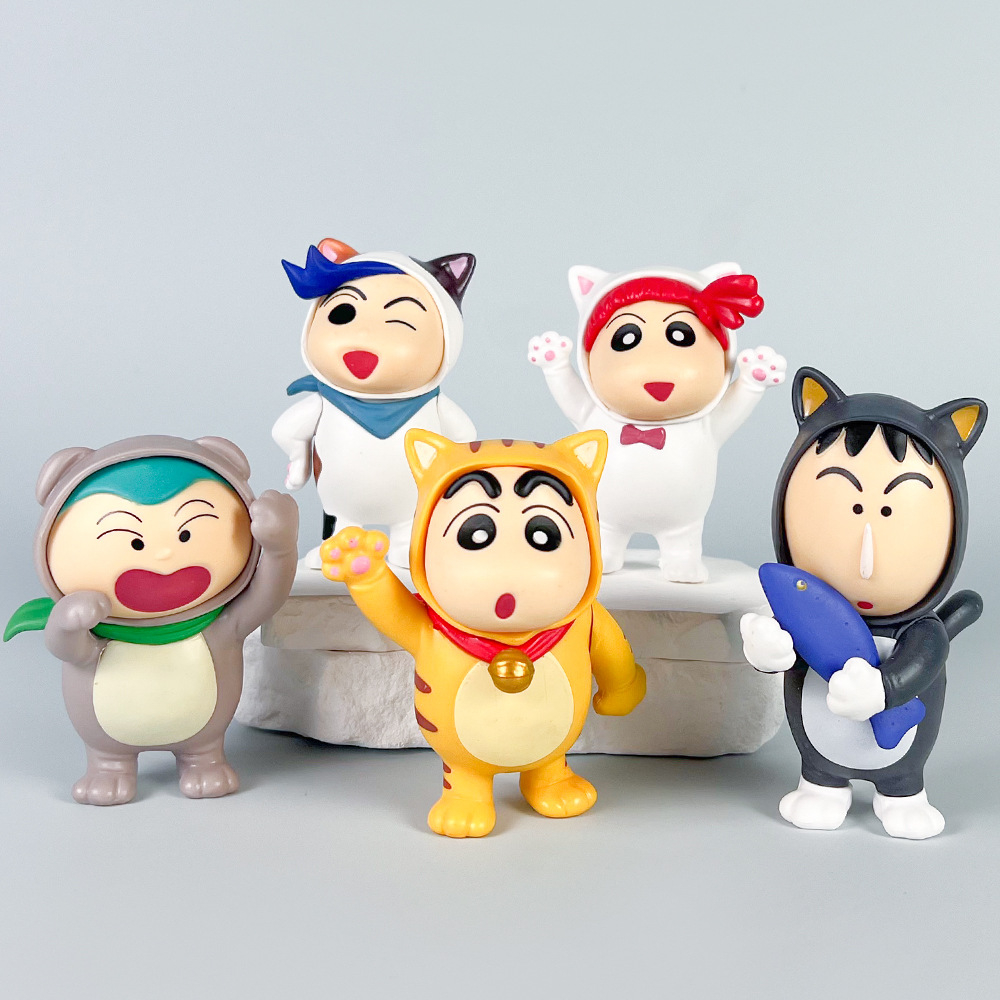 5Pcs/Set 10cm Yoshito Usui Anime Crayon Shin-chan Figure Nohara ...
