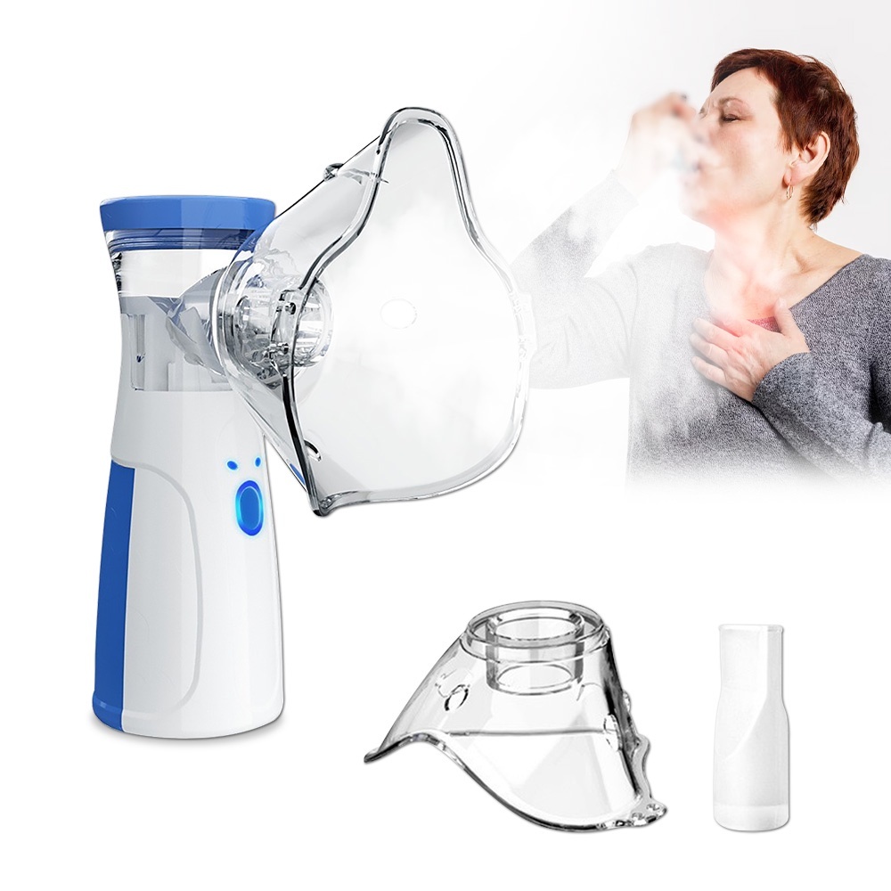 Portable mesh nebulizer, silent, handheld mini inhaler, ultrasonic ...