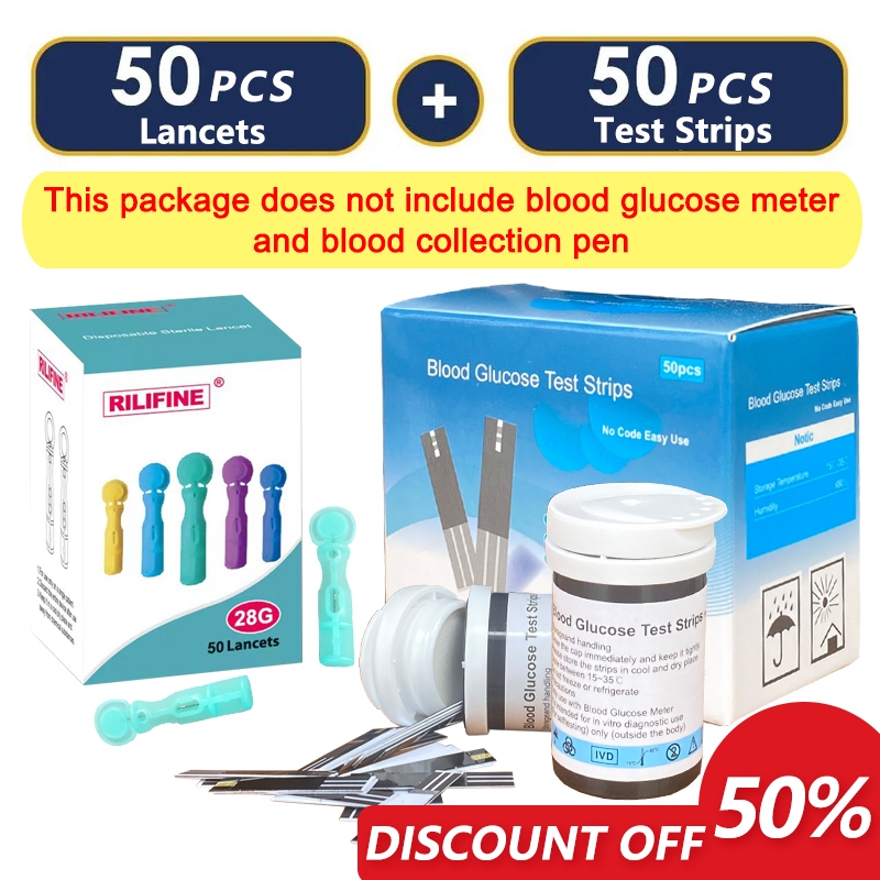 Blood Sugar meter test strips Work test 50 test strips and 50 Lancets ...