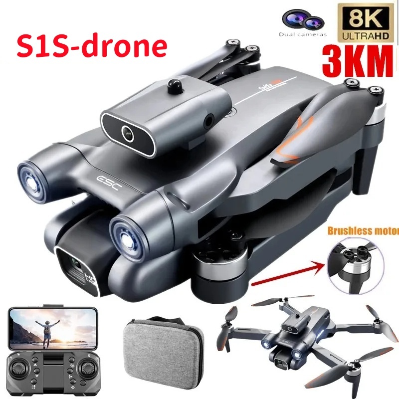 S1S drone mini 8K HD camera brushless motor intelligent obstacle avoidance children's toy ...