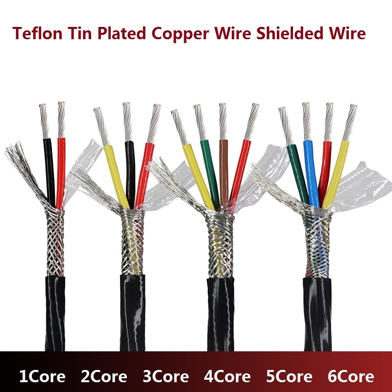 Teflon High-Temperature Shielding Wire 1/2/3/4/5/6 Core PTFE Wire AFPF Tinned Copper Wire High ...