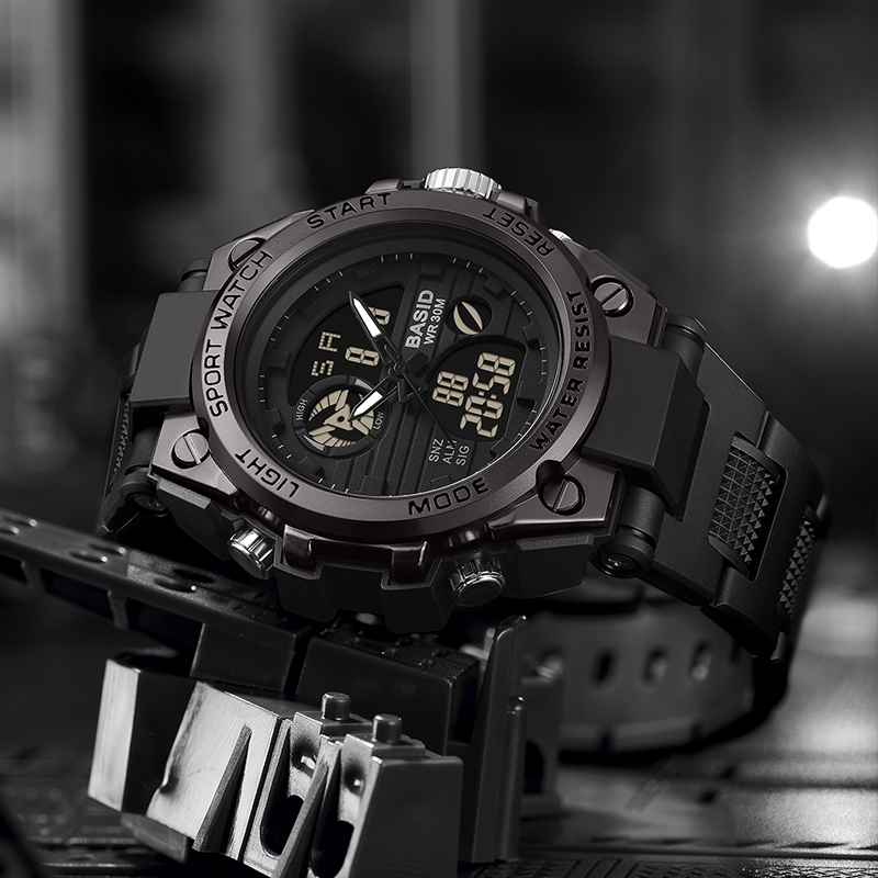 BASID Sports Fashion Multi-Function LED Waterproof Men Watch 739 ...