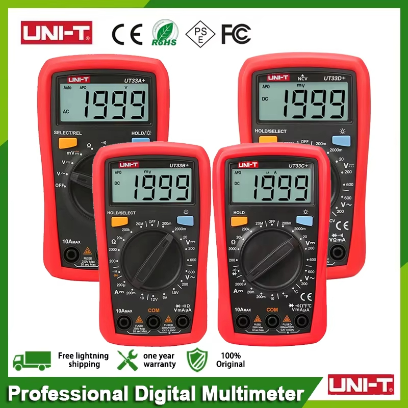 UNI-T UT33A UT33B UT33C UT33D Plus Pocket Multimeter Digital Ammeter Voltmeter Professional ...