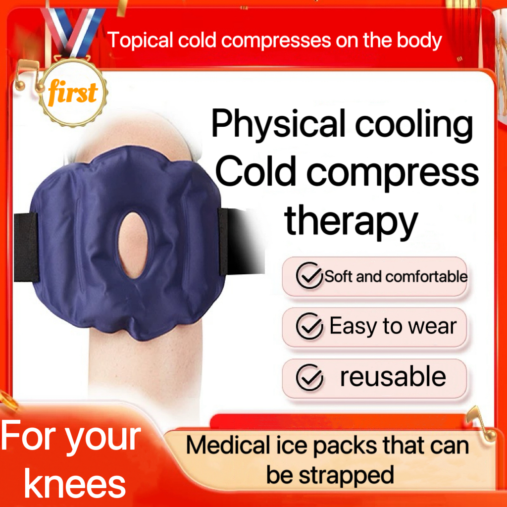 Reusable Ice Bag with Bandage Strap Cold or Hot Water Therapy Sports ...