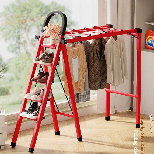 4/5 Steps Folding Ladder & Clothes Drying Rack ladder Heavy Duty ...