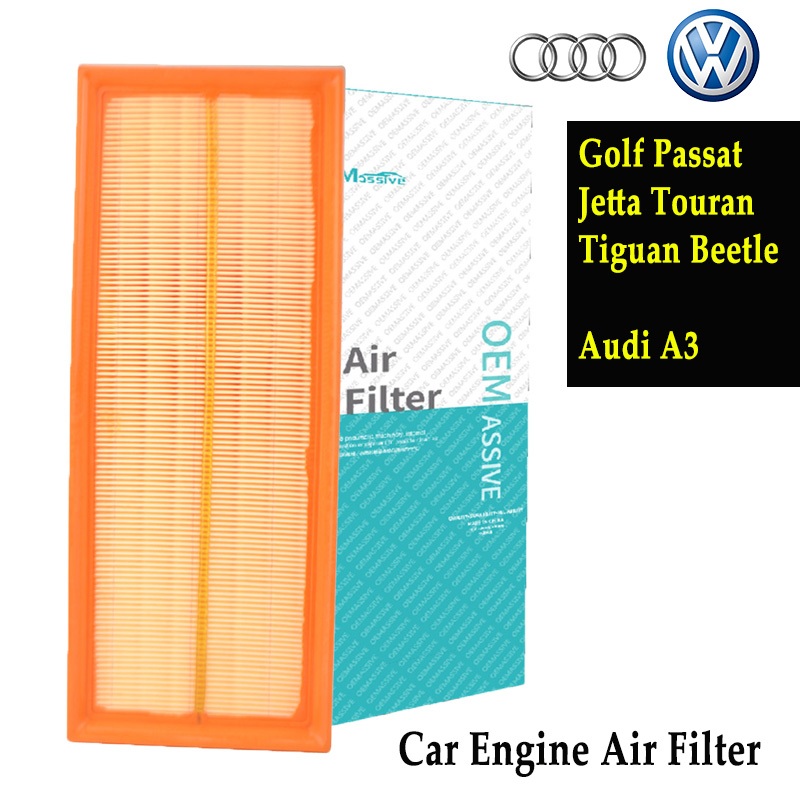 VW Car Engine Air Filter Orange Pollen For Volkswagen Golf Passat Jetta ...