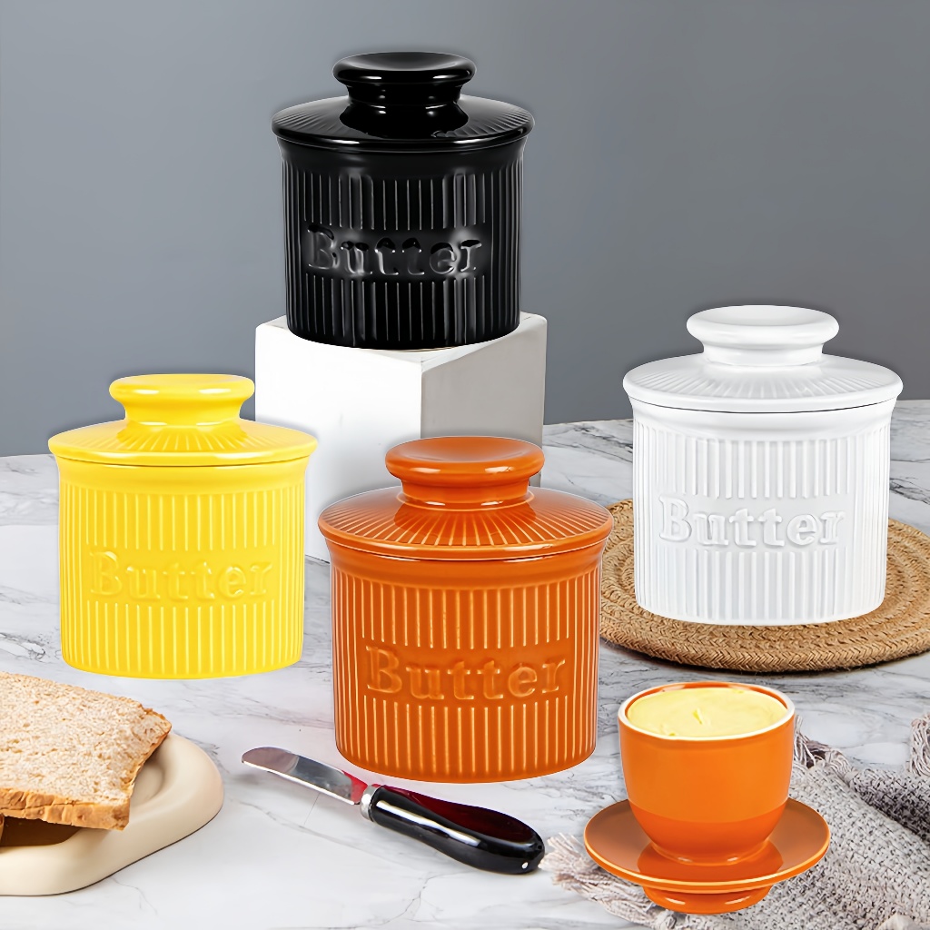 MBB Butter Bell Water Sealed Ceramic Butter Jar Butter Keeper Creative ...