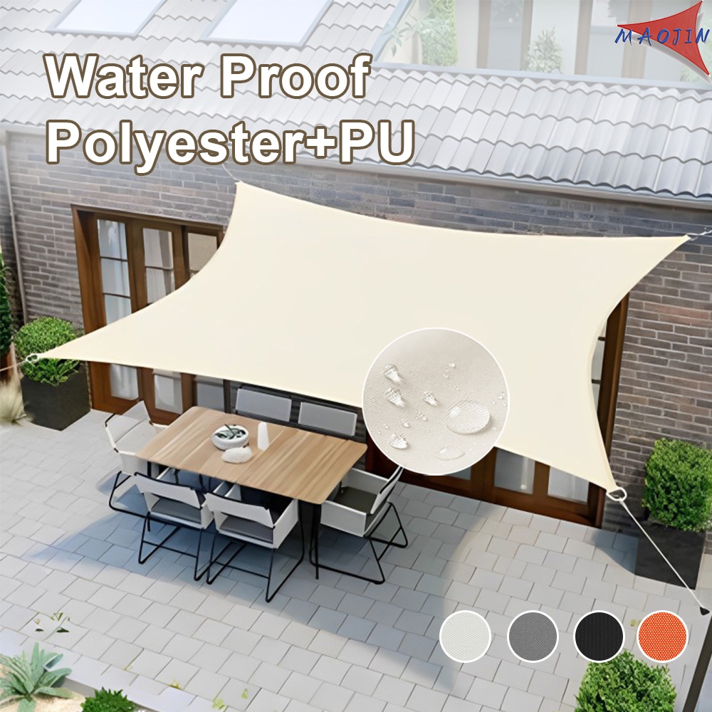 600D Waterproof Sun Shade Sail Canvas Canopy Outdoor Rectangle Awning ...