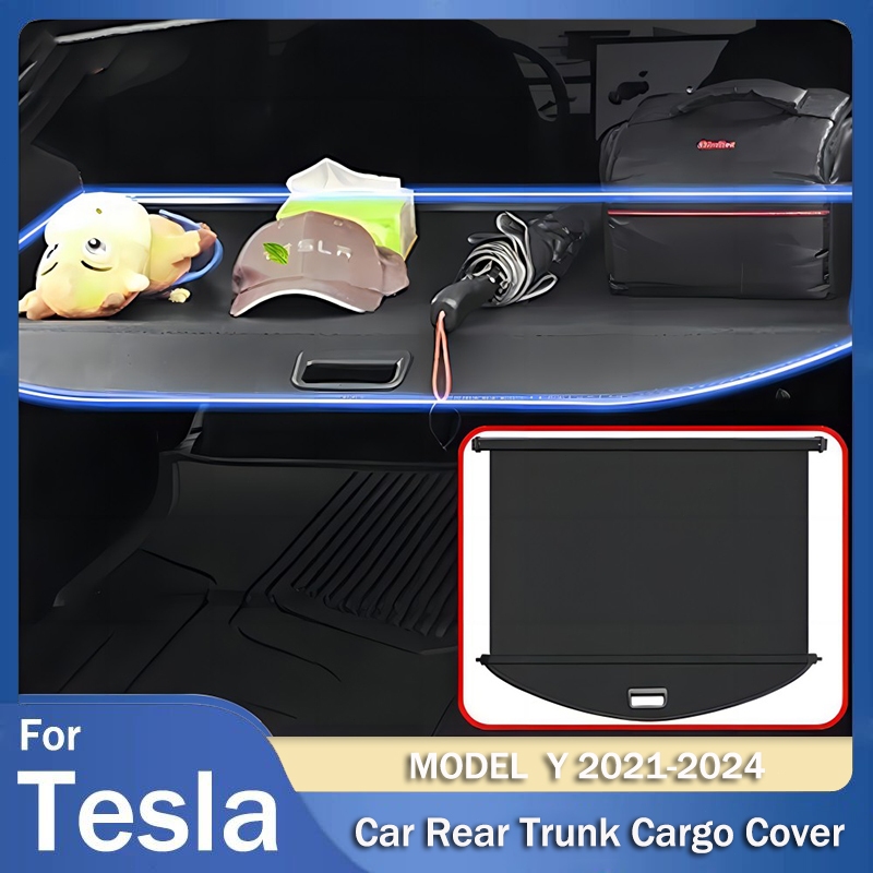 For Tesla Model Y Accessories 2021-2024 Trunk Partition Curtain Trunk ...