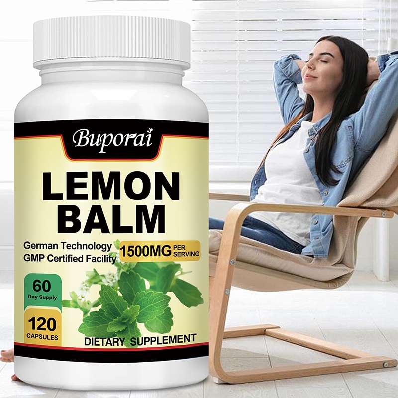 Buporai Organic LEMON BALM Extract 1500mg Strength Per Capsule, 120 ...