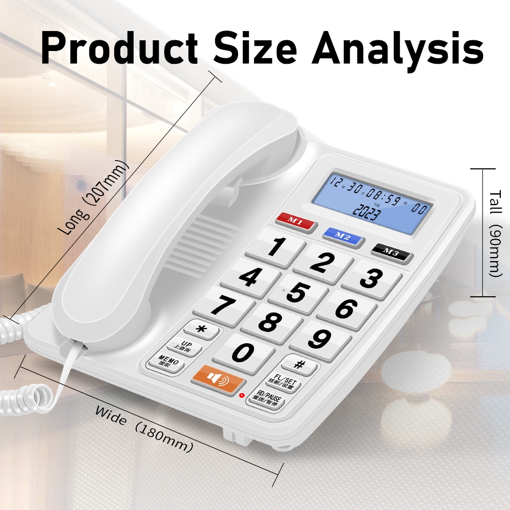 Telefon rumah unifi 8005 Senior Landline Big Ringtone key phone Desktop elderly phone Single ...
