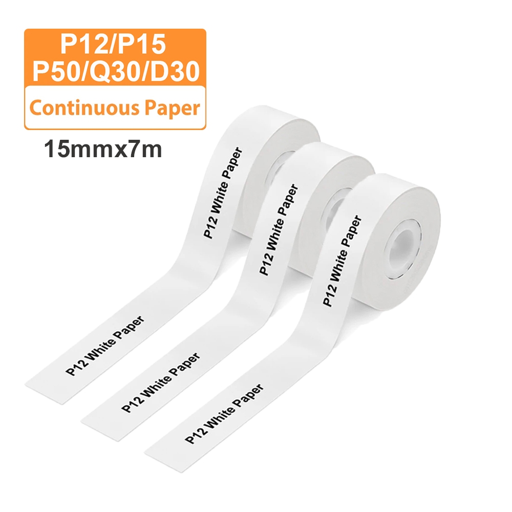 3 Rolls Adhesive Continuous Thermal Label Paper, Black on White - for ...
