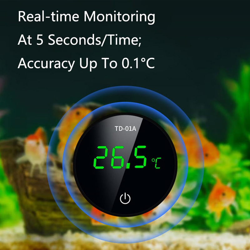 Aquarium Thermometer Fish Tank Digital Thermometer Accurate LED Display ...