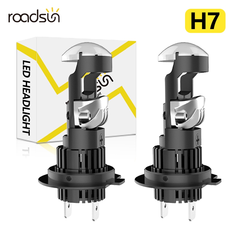 Roadsun 2PCS LED Car Headlight Bulbs H7 Canbus 26000LM 150W 6500K White ...
