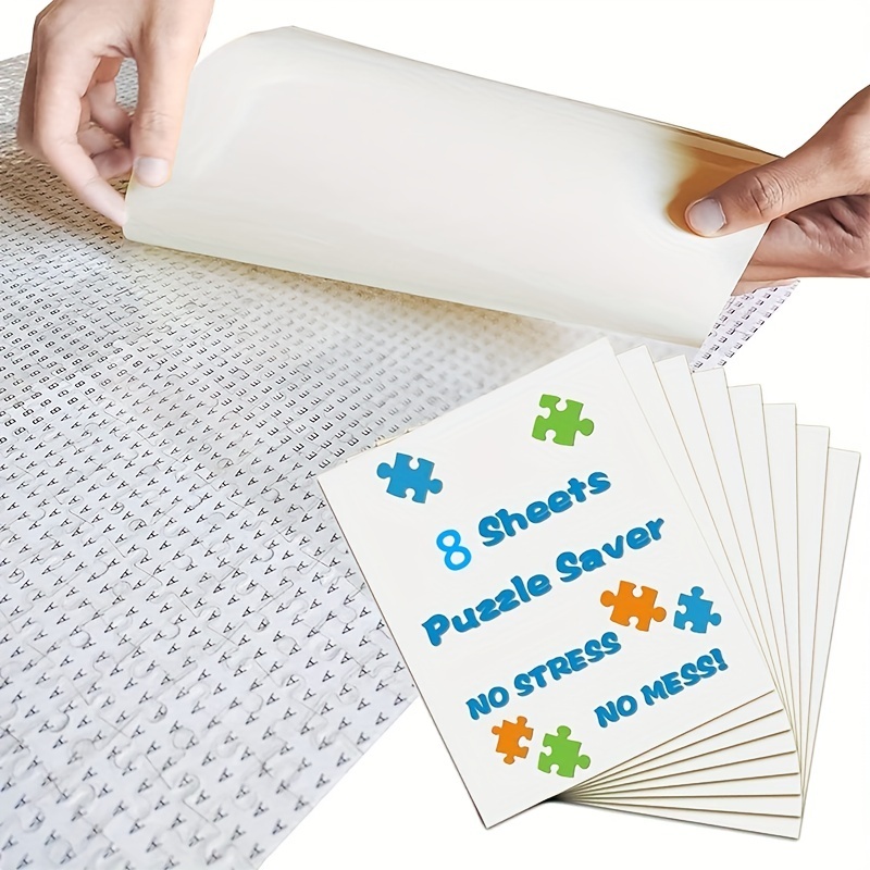 8 Sheets Puzzle Glue Sheets, No Stress and No Mess Puzzle Saver Sheets ...