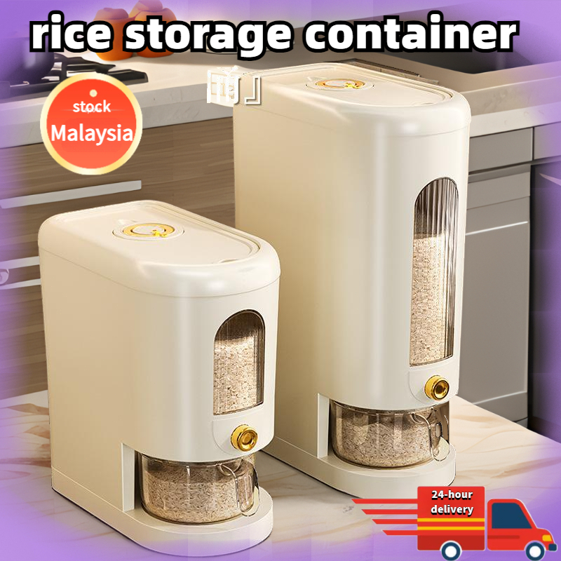 【READY STOCK】HAHO Slim Rice Dispenser Bekas Beras Kitchen Organiser ...