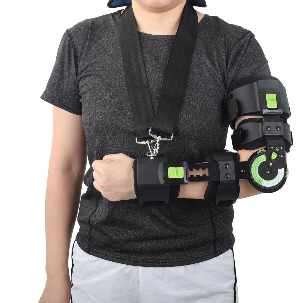 Adjustable Hinged ROM Elbow Brace - Post-Op Stabilizer Splint for Arm ...