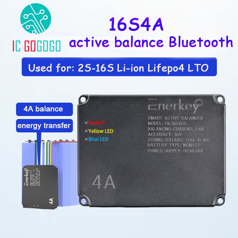 1mv 2A 4A Active Balancer 2S to 16S 15S 48V Li-ion ion Lifepo4 LTO Battery Cell Bluetooth APP ...