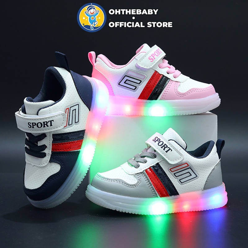 Children's LED Light Shoes Boys and Girls Breathable Casual Shoes Kids ...