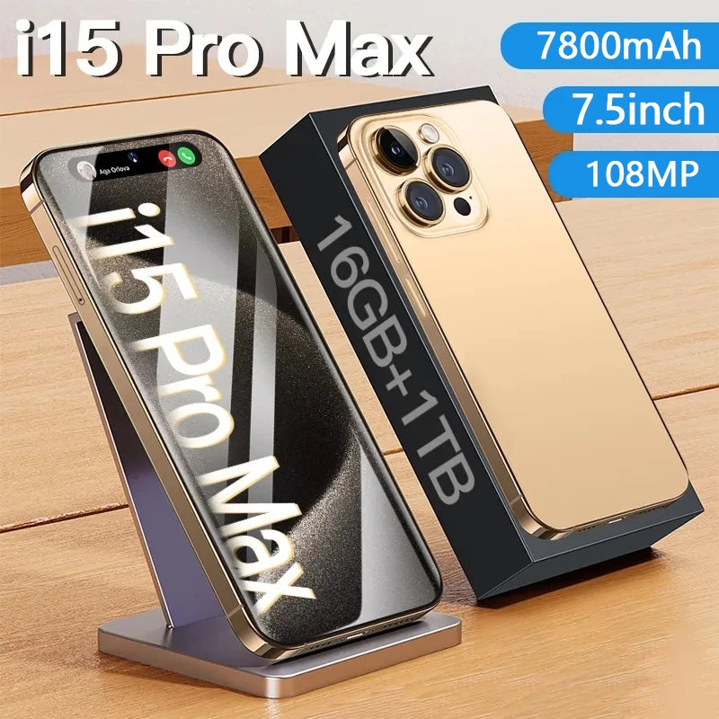 Original Phone i15 Pro Max 16GB+1TB 6.8 inch HD Full Screen Handphone ...