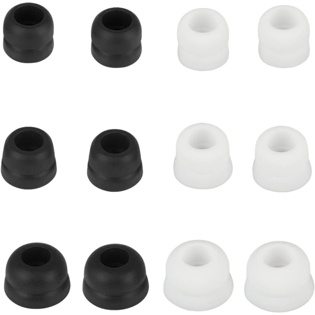 6 Pairs S/M/L Double Flange Tips Replacement Silicone Earbud Tips For ...