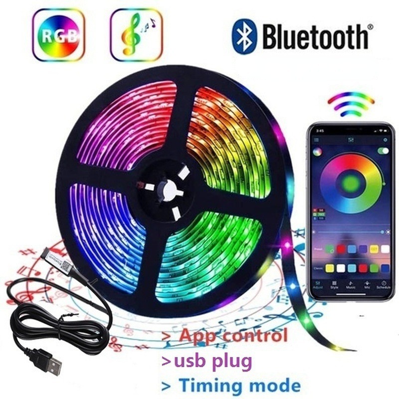 LED Strip Light Color USB RGB Tpae Bluetooth Strip Bedroom Decoration ...