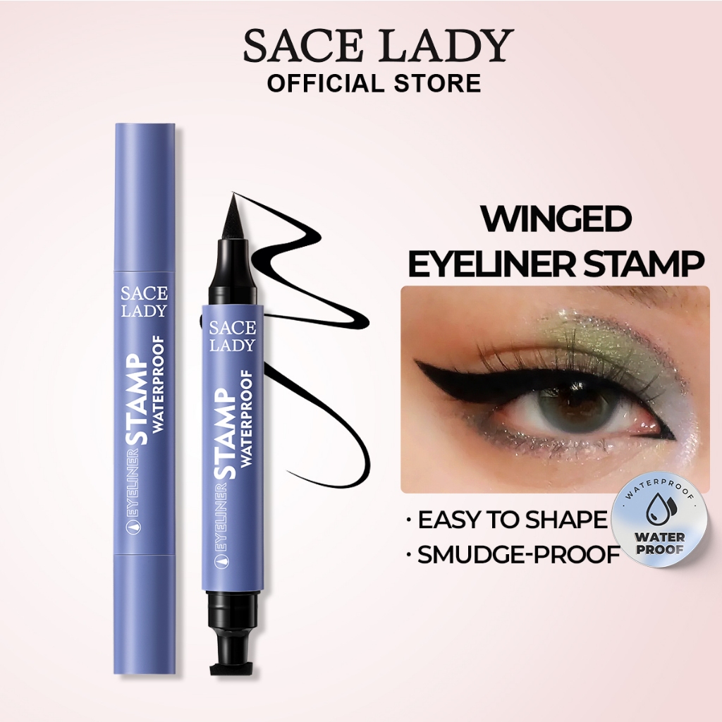 SACE LADY Winged Eyeliner Waterproof Smudge-proof Double Head Seal ...