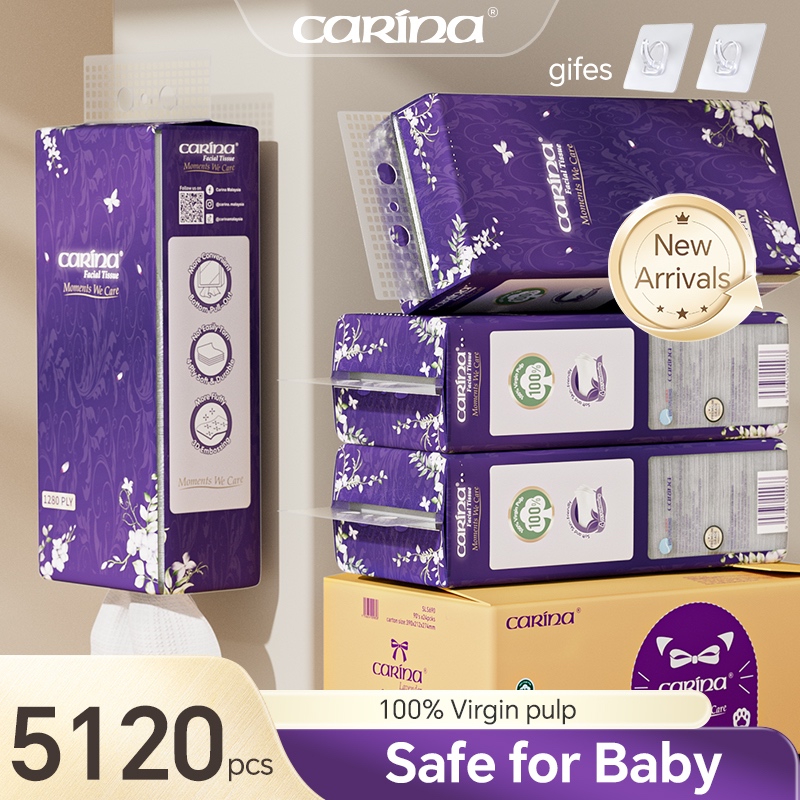 Carina 4 Ply Embossed Tissues Air Cushion Technology Deluxe Comfort ...