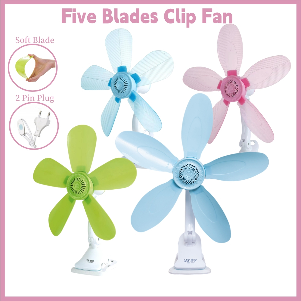 Portable 5 Soft Blades Leaf Adjustable Clip Fan Electric Bedside Mini ...