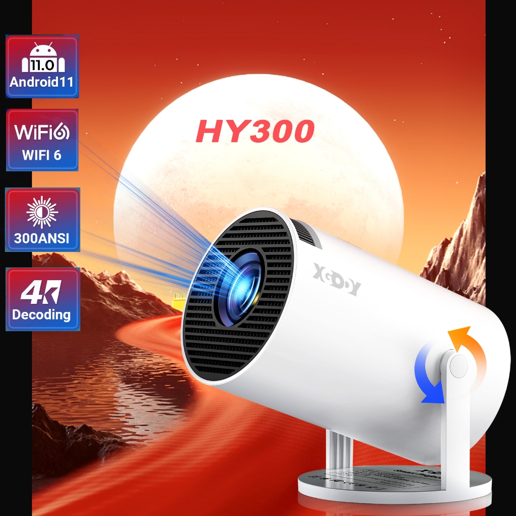 XGODY 10000 Lumens HY300 Android 11 Projector Projector 1920*1080P 4K ...