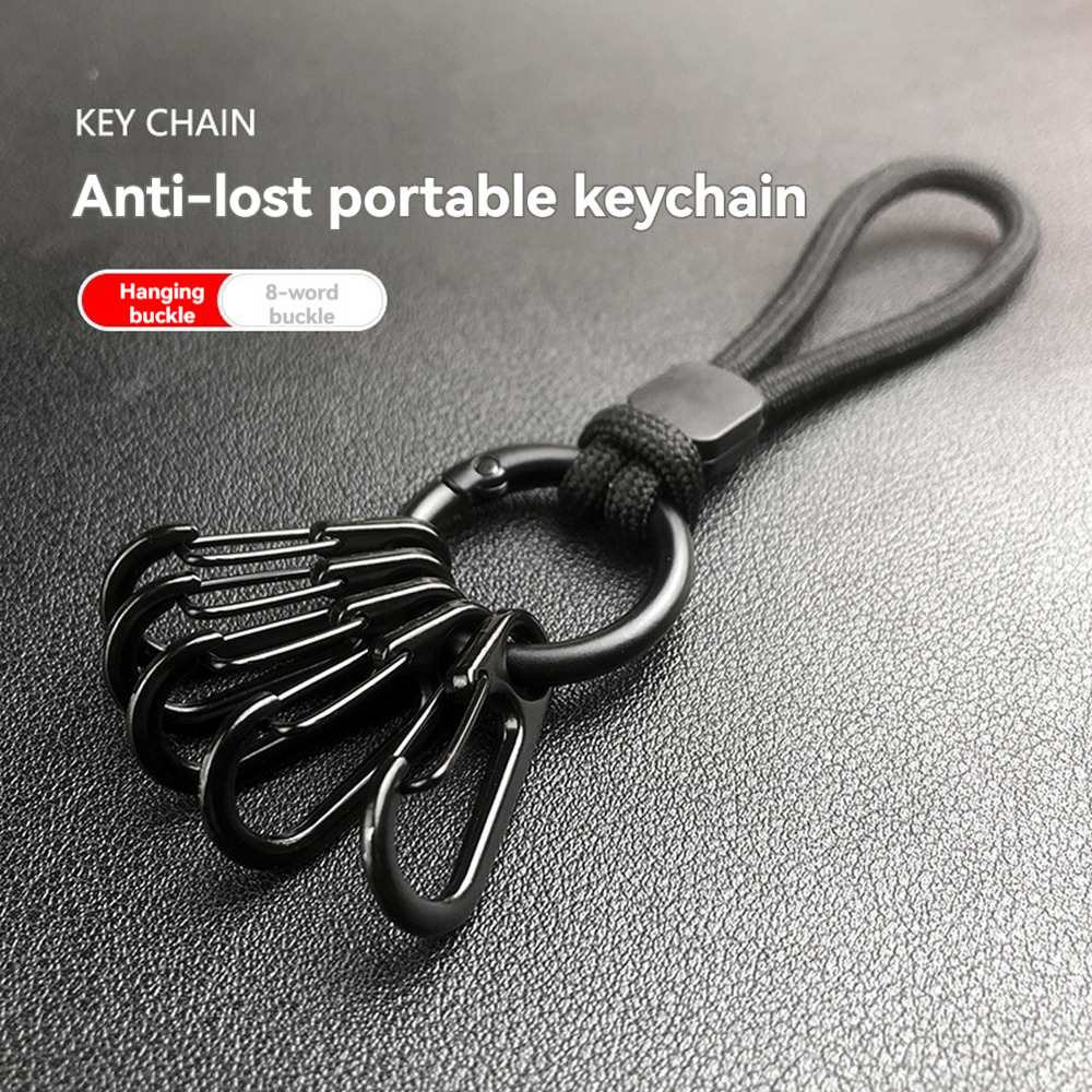Original Niche High-End Black Metal 8-Character Buckle Keychain Pendant ...